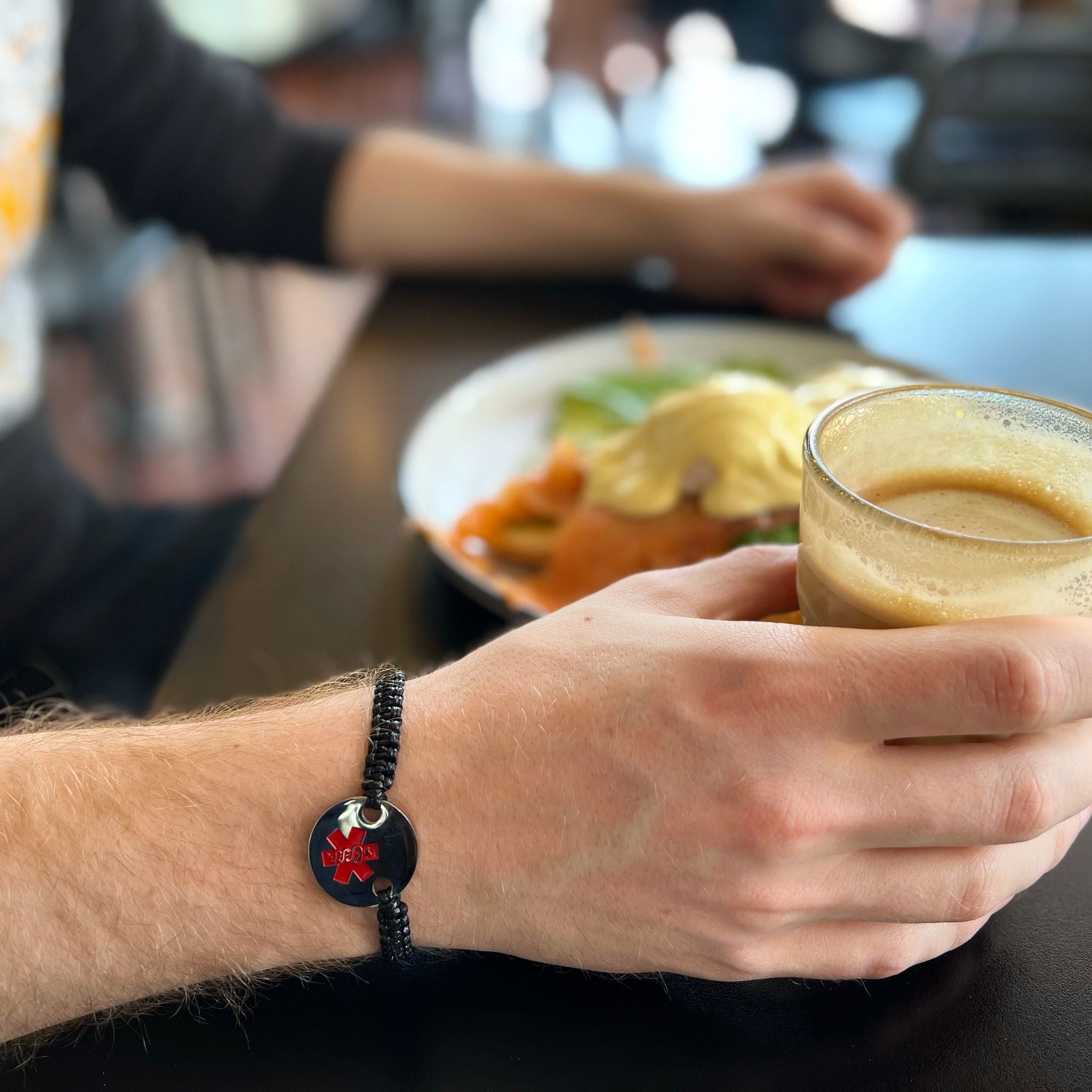 Multiple Chain Medical Alert Bracelet with Red Logo - Auswara